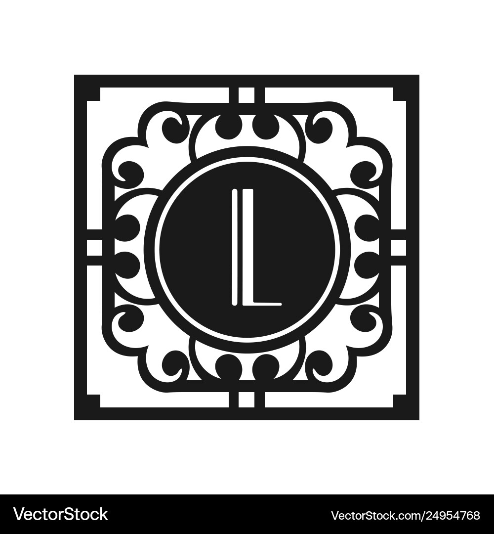 Art deco modern monogram Royalty Free Vector Image