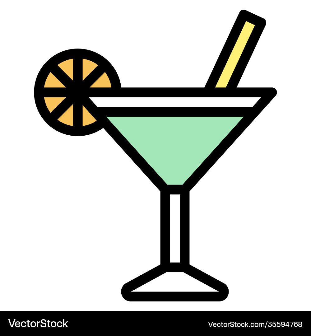 Cocktail icon birthday party related Royalty Free Vector