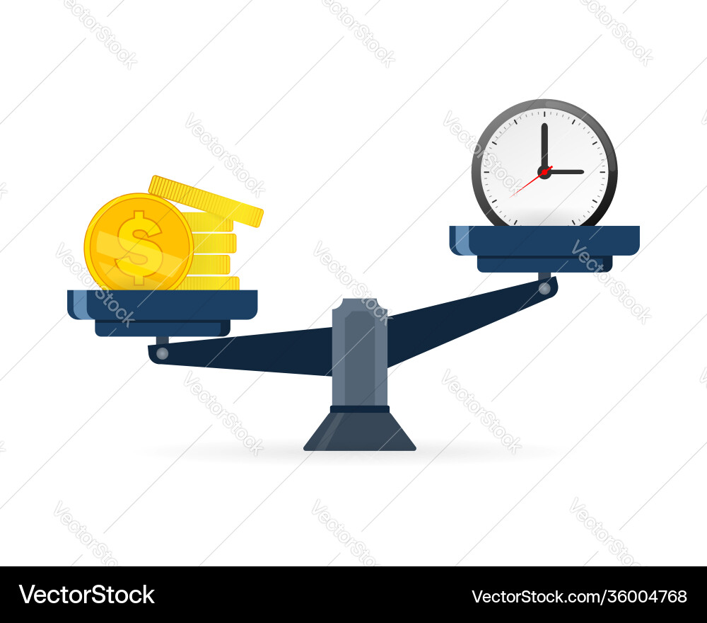 Concept time and money time is more valuable Vector Image