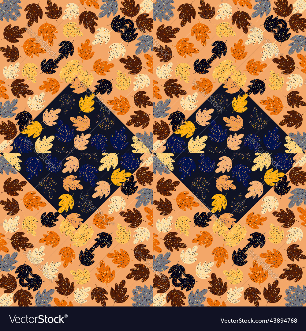 Creative oak mosaic seamless pattern maple Vector Image
