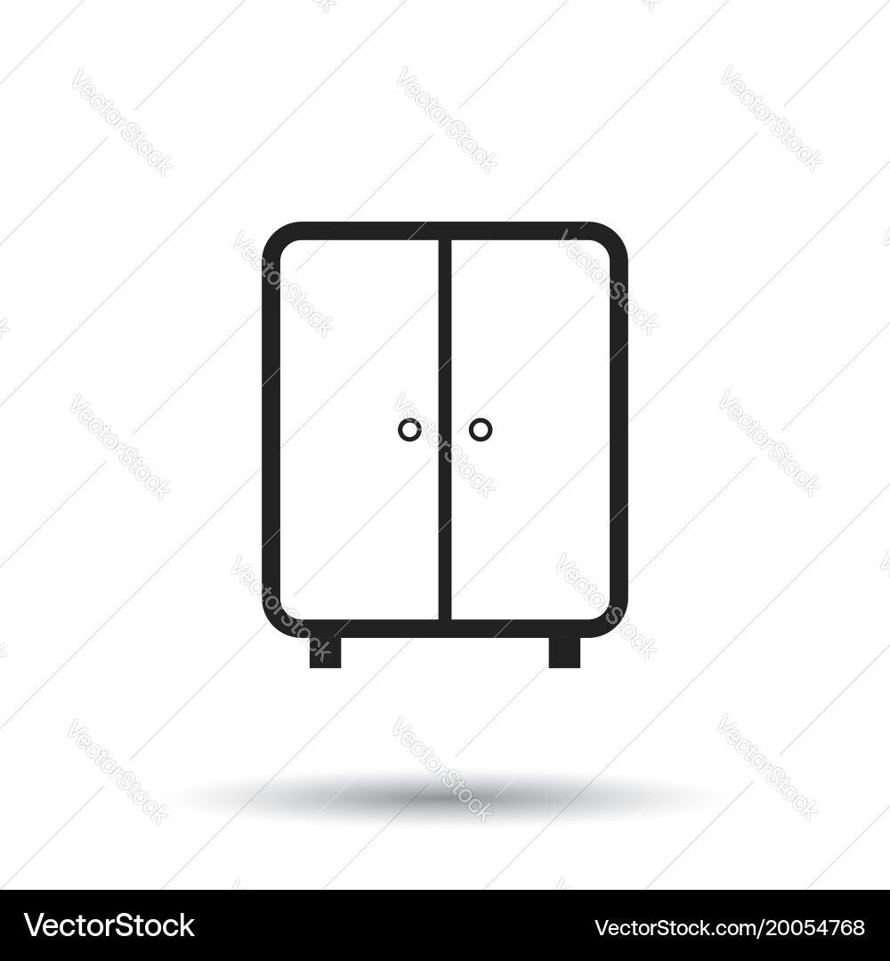 Cupboard furniture icon on white Royalty Free Vector Image