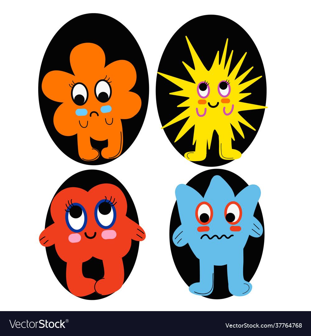 Cute monster set Royalty Free Vector Image - VectorStock