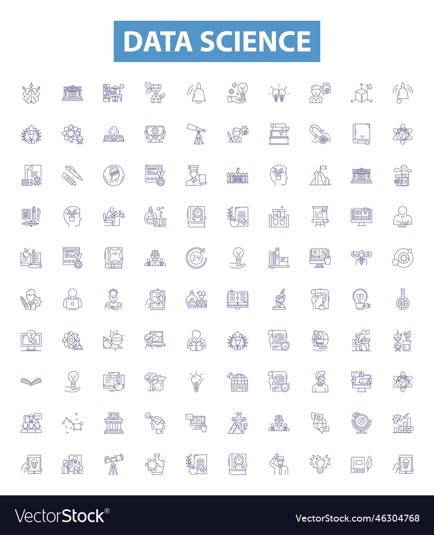 Data science line icons signs set Royalty Free Vector Image Data science line icons signs set Royalty Free Vector Image
