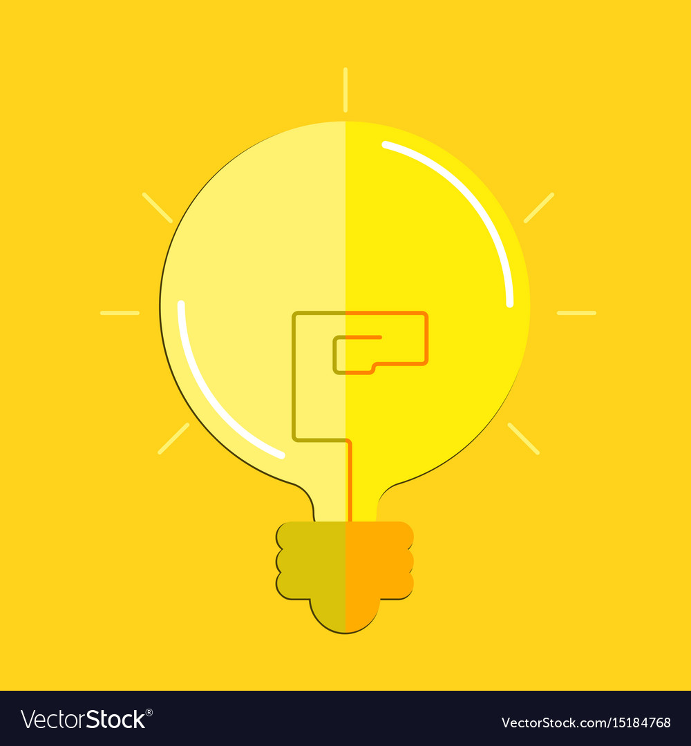 Flat lightbulb Royalty Free Vector Image - VectorStock