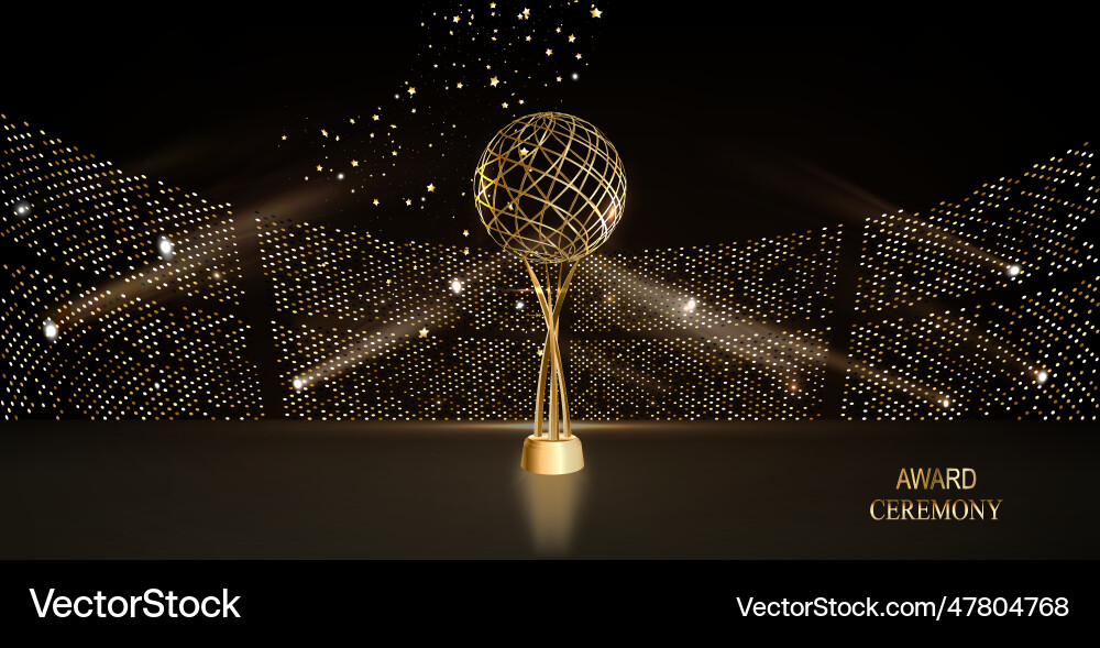 Golden stage illuminates the graphic Royalty Free Vector
