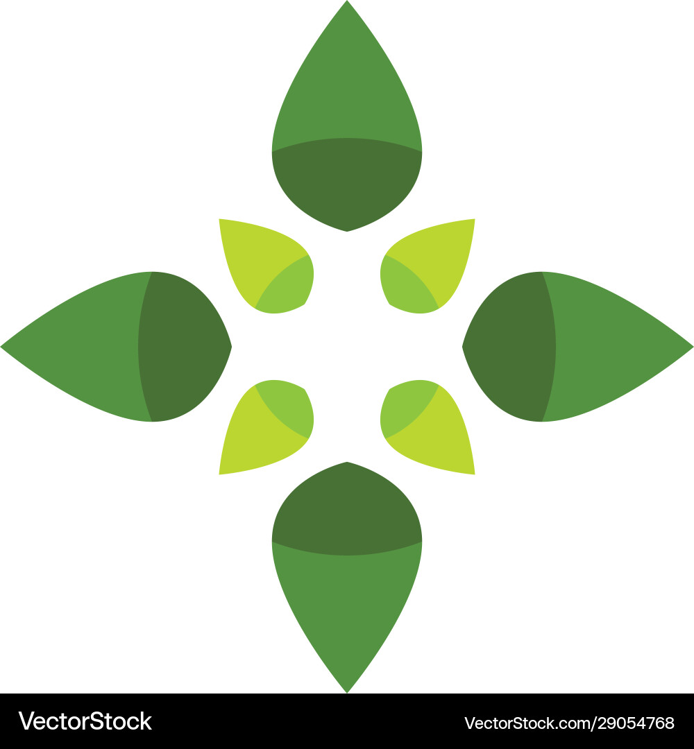 Green leaf flower ecology nature element symbol Vector Image