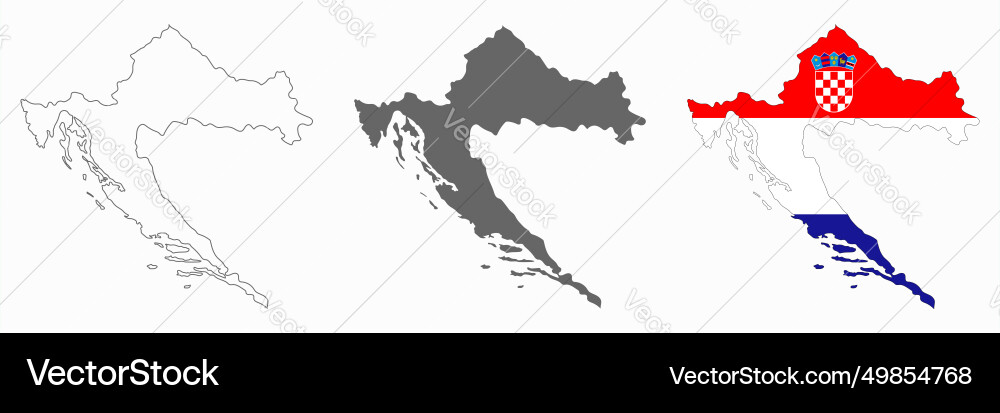 Highly detailed croatia map with borders isolated Vector Image