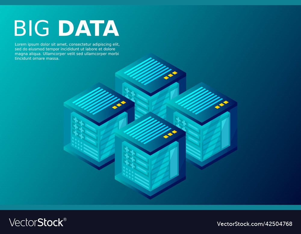 Mainframe powered server high technology concept Vector Image