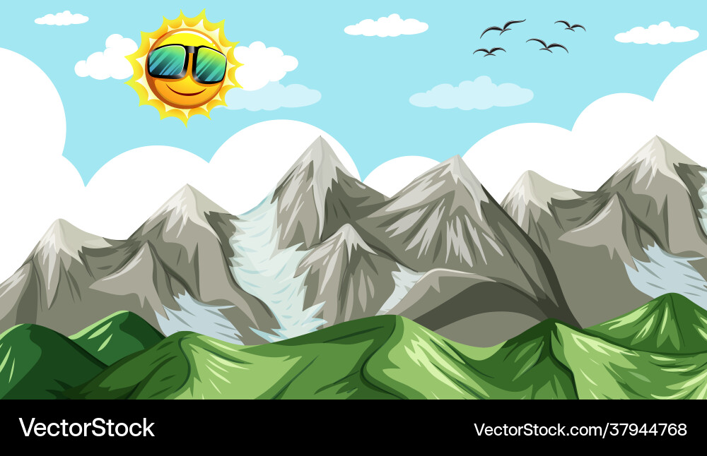 Nature landscape scenery view from a mountain top Vector Image