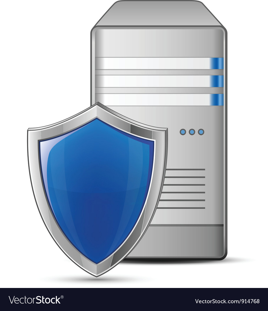 Protected computer Royalty Free Vector Image - VectorStock