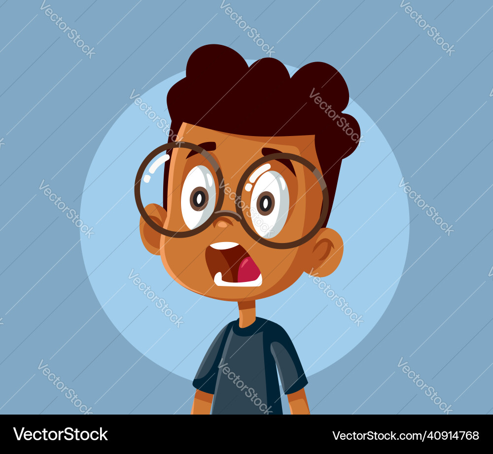 Shocked panicked little boy cartoon Royalty Free Vector