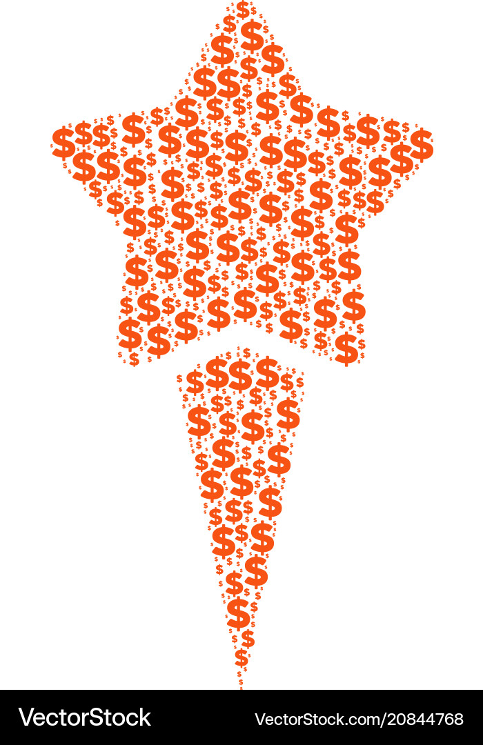 Starting star composition of dollar and dots Vector Image