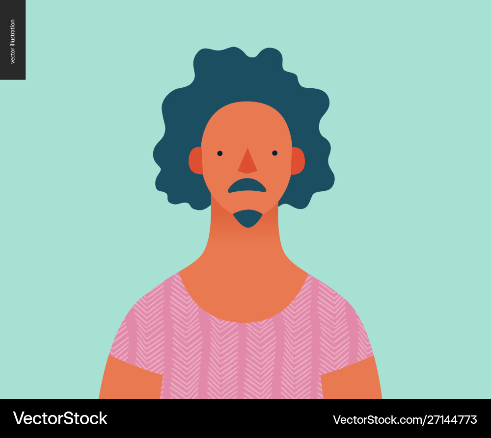 Bright people portrait - young man Royalty Free Vector Image