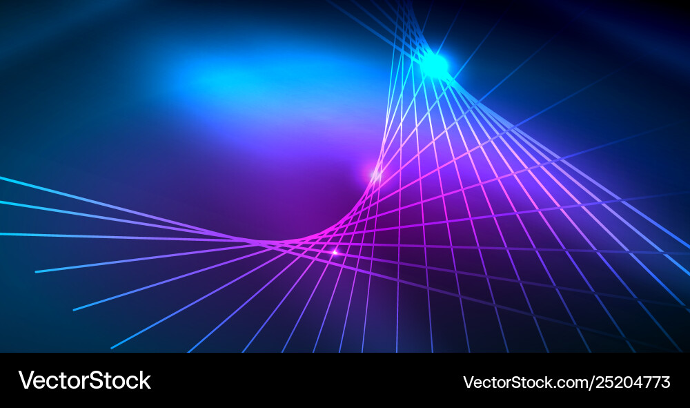 Color neon lights with waves abstract background Vector Image