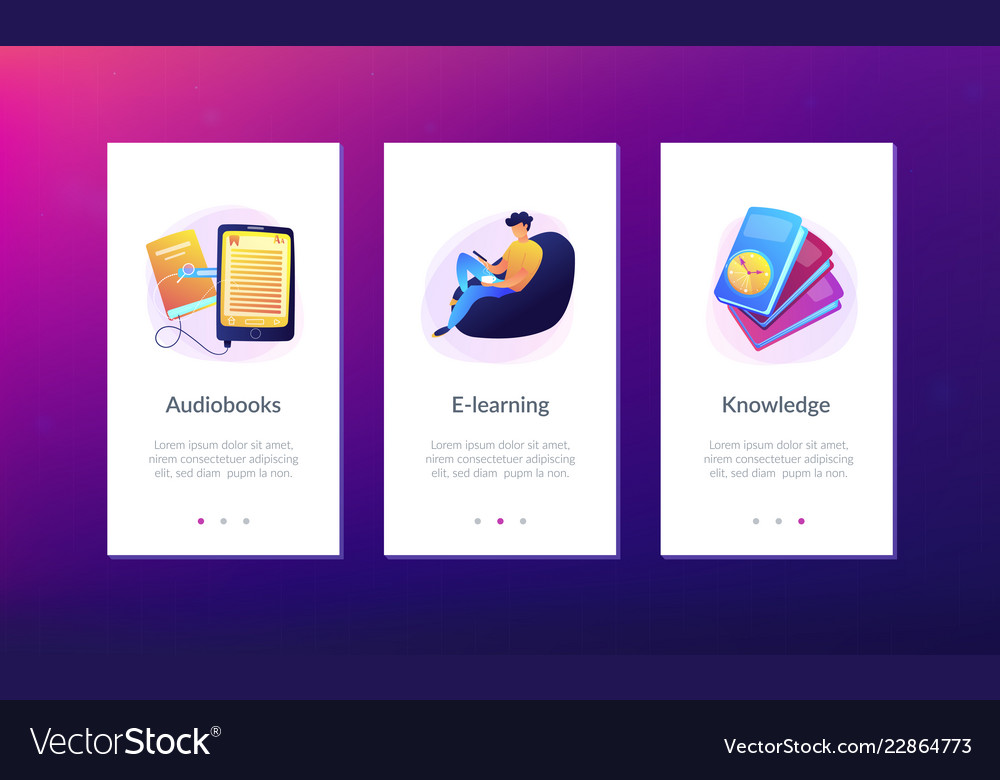 Ebook app interface template Royalty Free Vector Image
