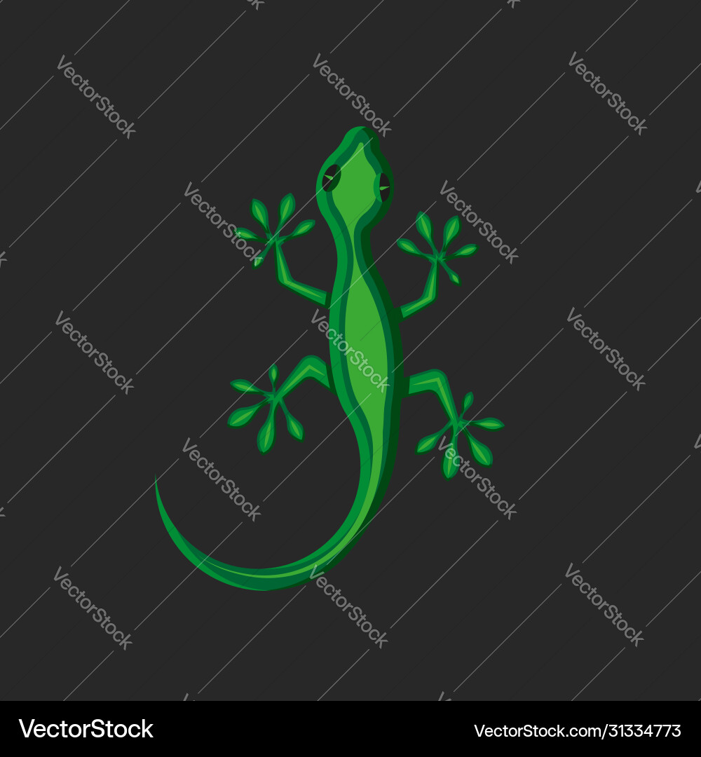 Gecko logo green lizard creative animal isolated Vector Image