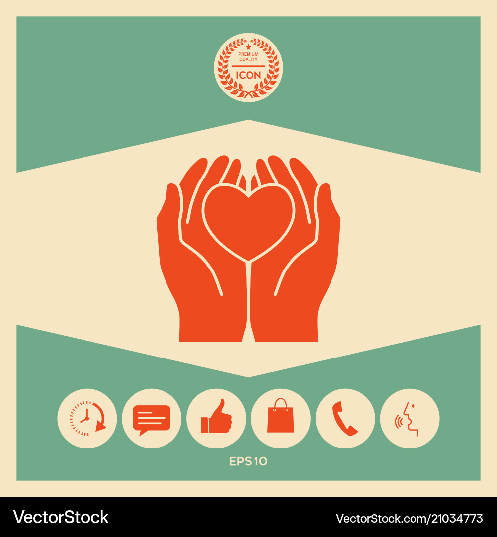 Hands holding heart - protection symbol Royalty Free Vector