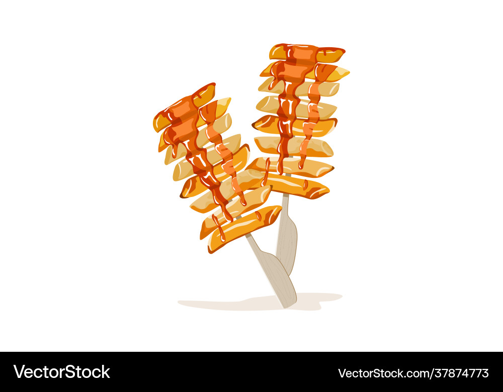Isolated stick so-tteok so-tteok on white Vector Image