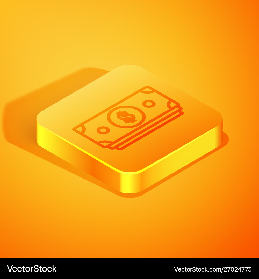 Isometric line wallet with dollar symbol icon Vector Image