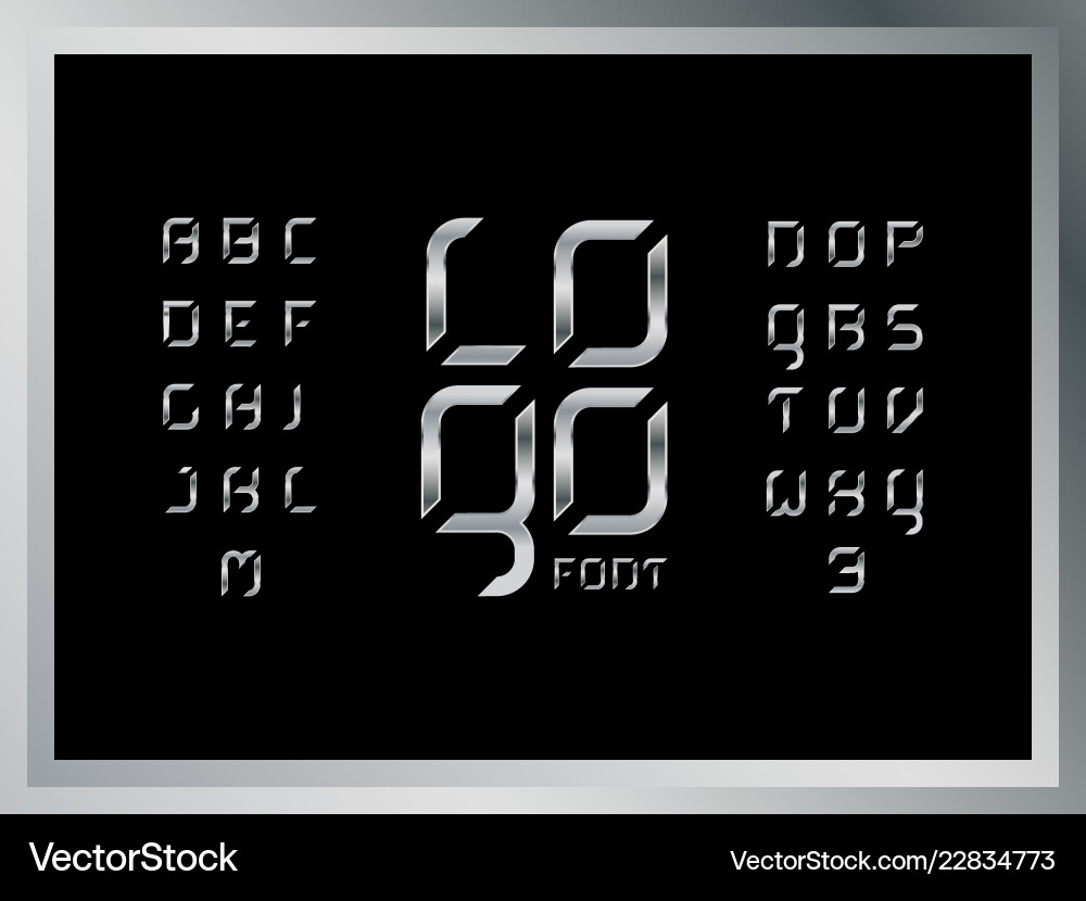 Logo steel alphabet letters Royalty Free Vector Image