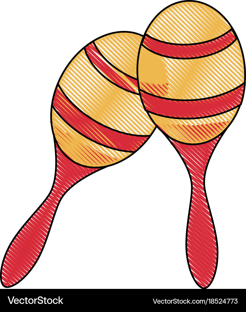 Maracas musical instrument Royalty Free Vector Image