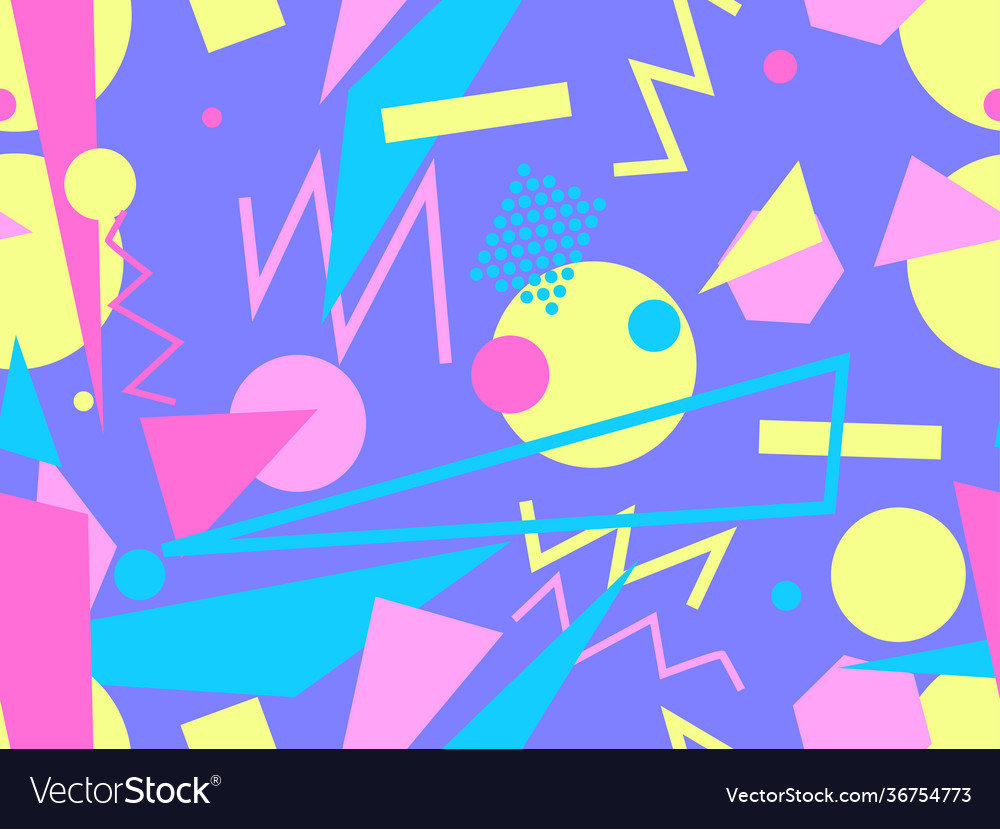 Memphis seamless pattern geometric elements Vector Image