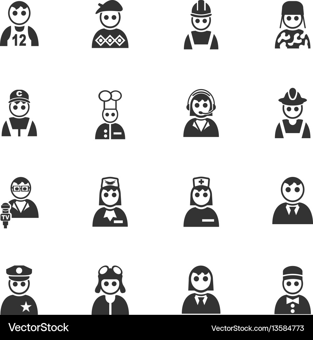 Occupation icon set Royalty Free Vector Image - VectorStock