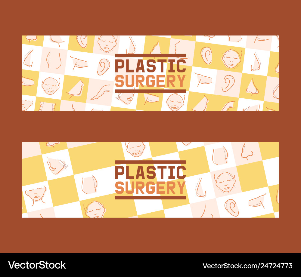 Plastic surgery set of banners Royalty Free Vector Image
