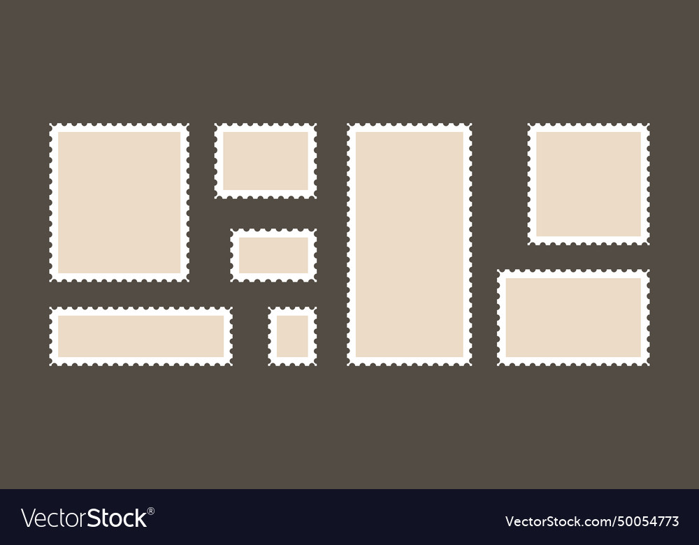 Postage stamp set post frames and borders Vector Image