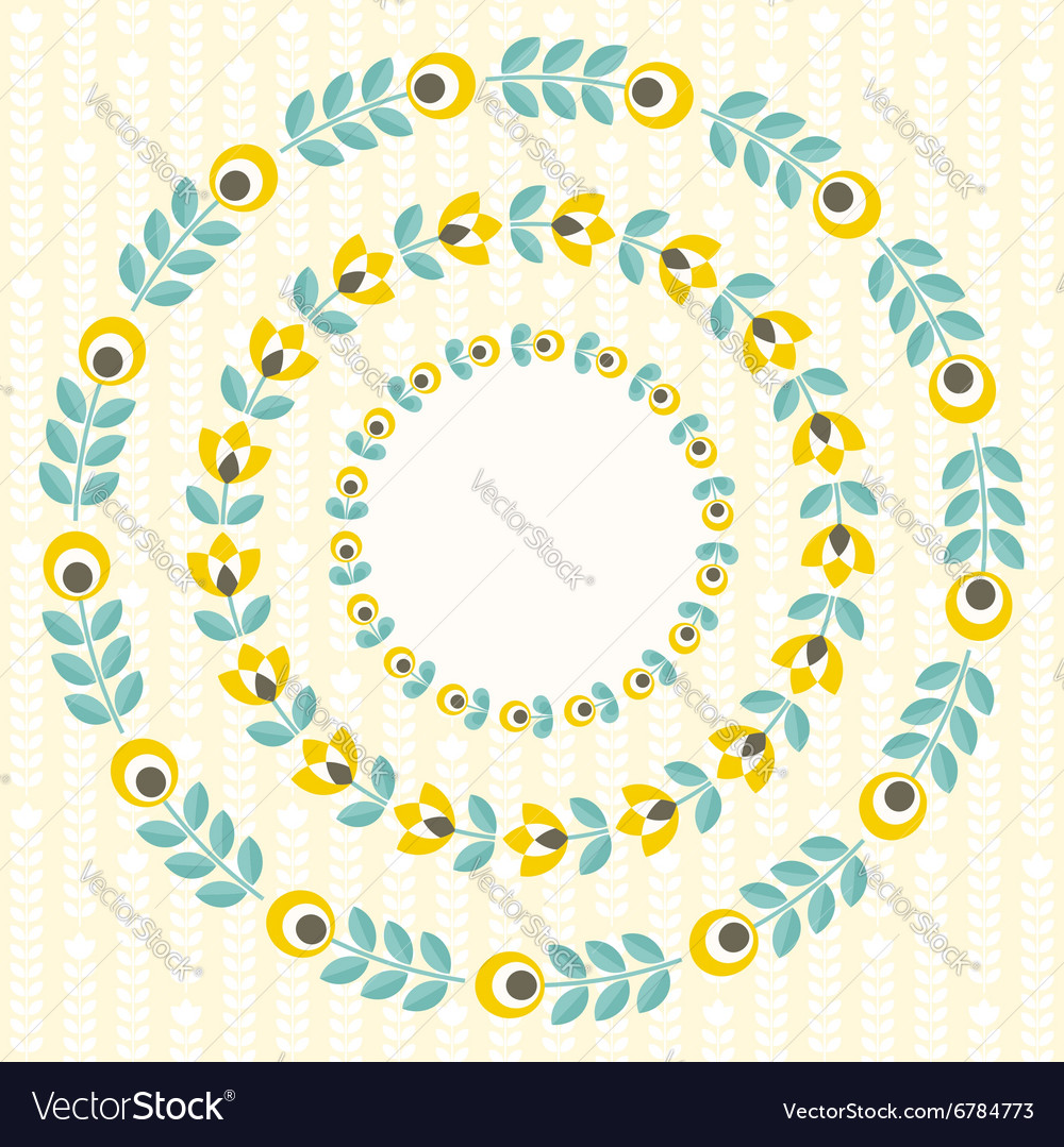 Set design elements - round floral frames Vector Image