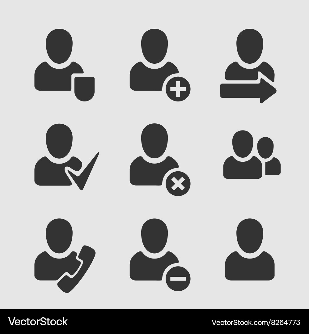 Set of symbols user Royalty Free Vector Image - VectorStock