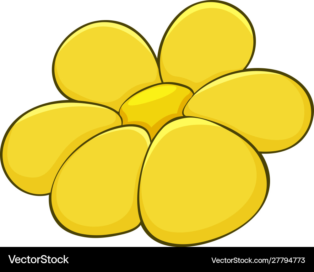 Single flower in yellow color Royalty Free Vector Image