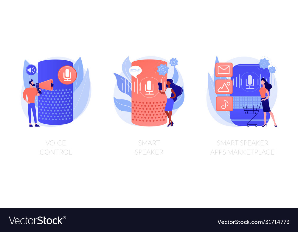Smart speaker voice assistant concept Royalty Free Vector