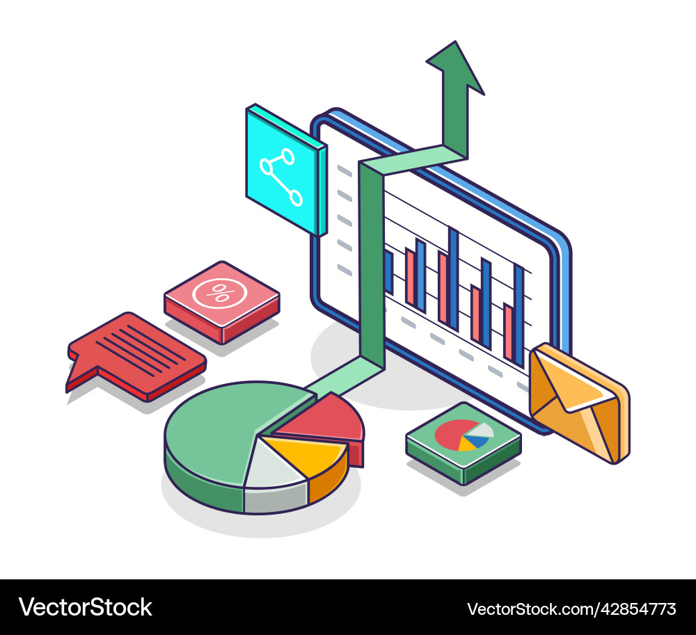 Successful investment business analysis Royalty Free Vector