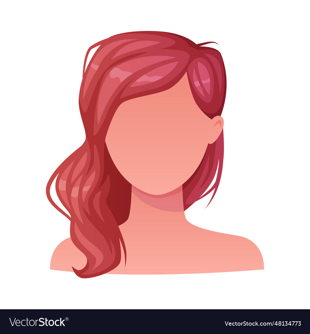 Woman hairstyle with long brown hair fringe Vector Image