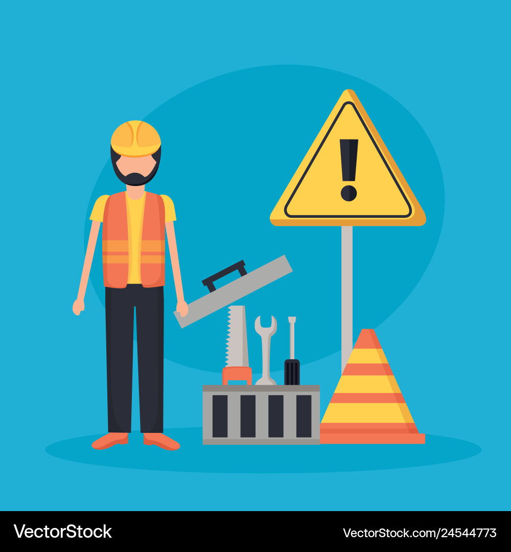 Worker construction equipment Royalty Free Vector Image