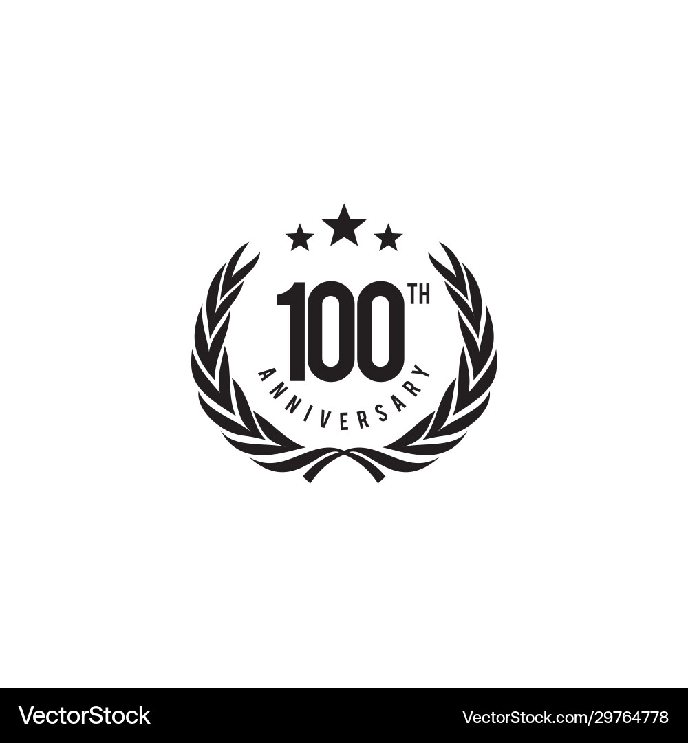 100th year celebrating anniversary emblem logo Vector Image