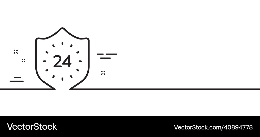 24 hours protection line icon shield sign Vector Image