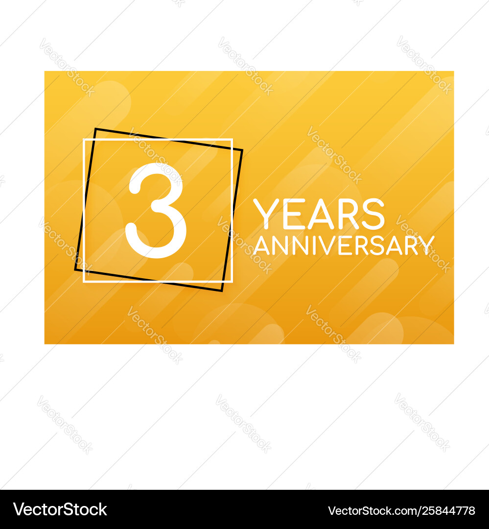3 years anniversary emblem anniversary icon Vector Image