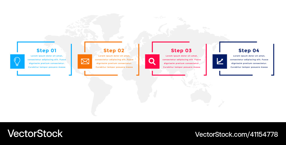 Business infographic timeline with four options Vector Image
