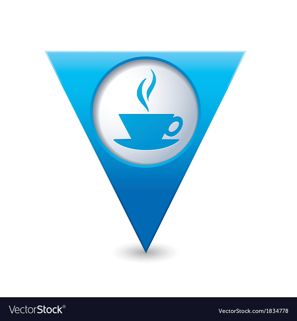 Cafe icon map pointer blue Royalty Free Vector Image