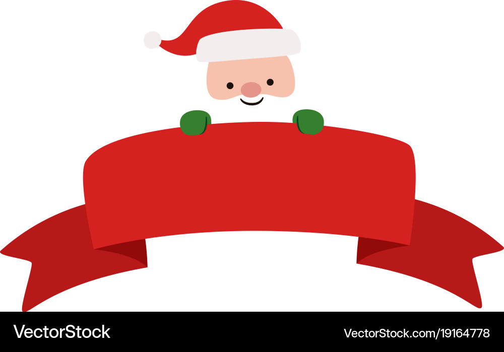 Christmas santa ribbon image Royalty Free Vector Image