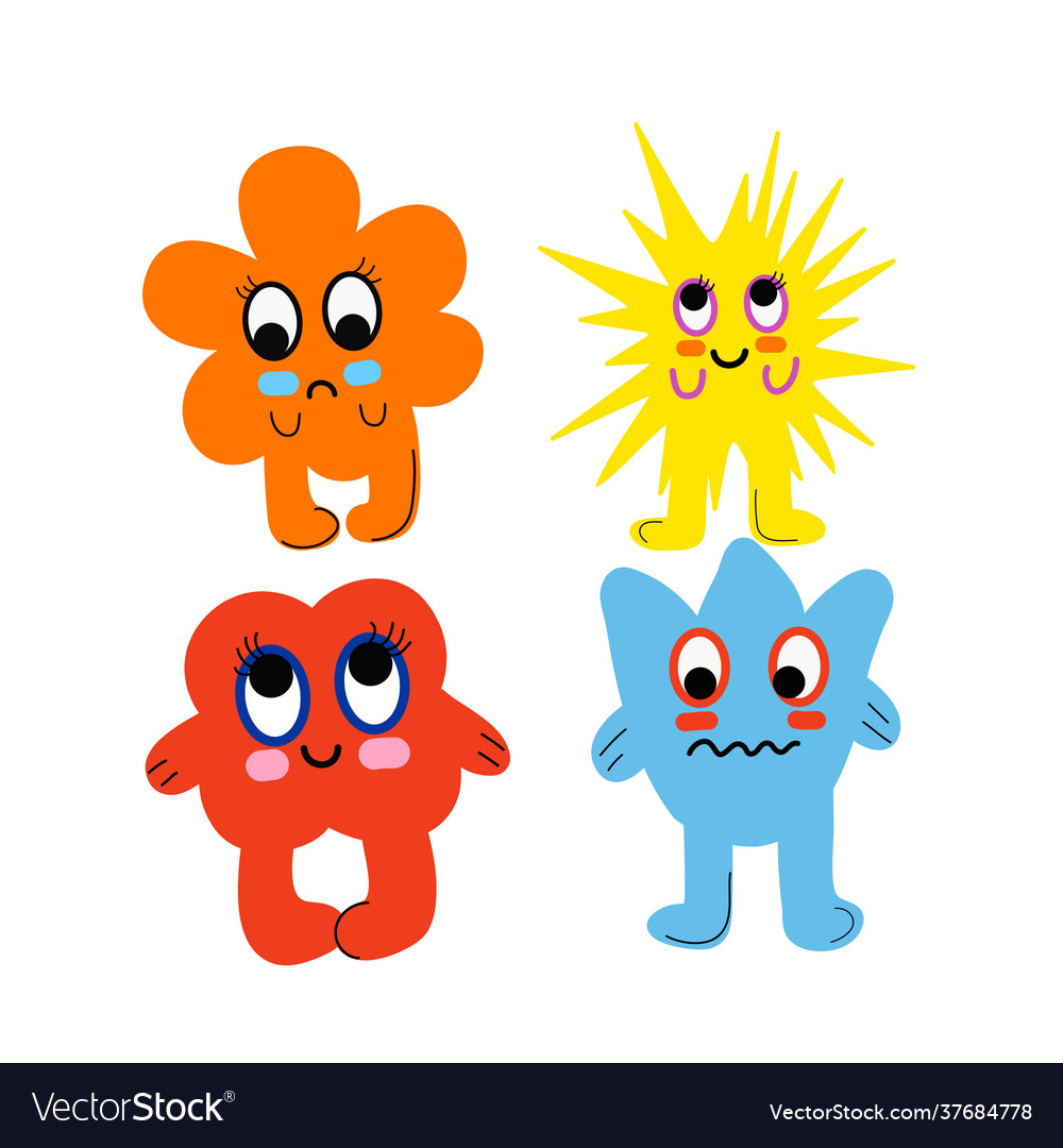 Cute monster set Royalty Free Vector Image - VectorStock