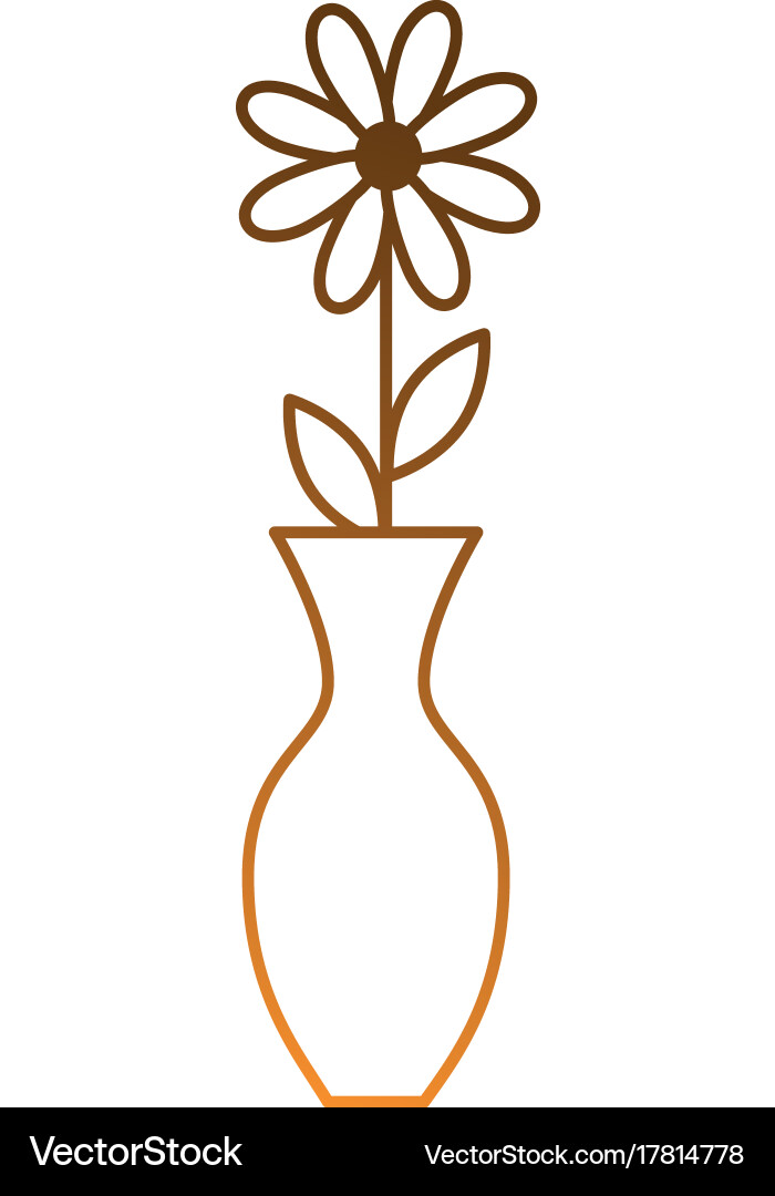 Decorative vase with flower Royalty Free Vector Image