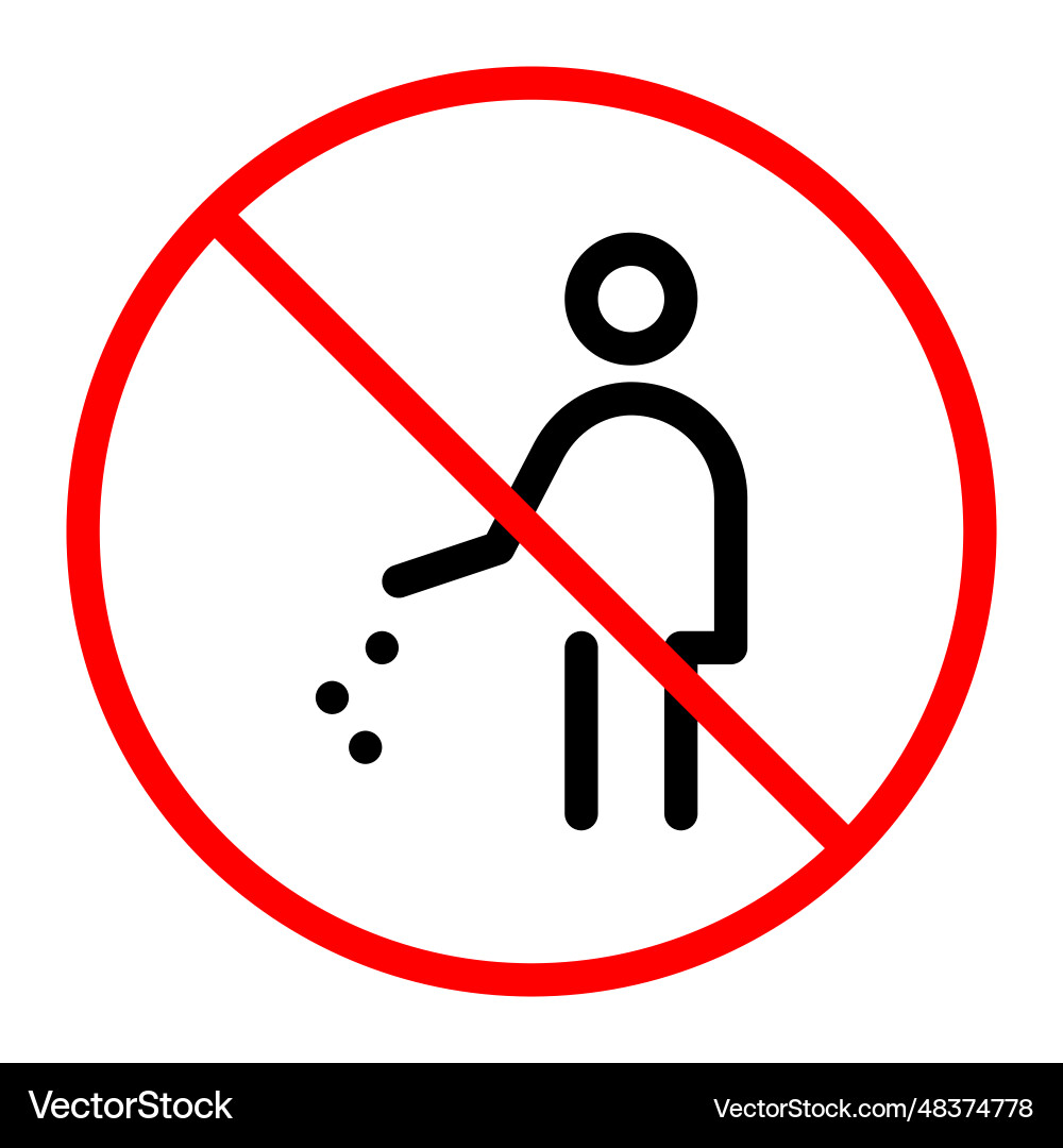 Do not throw trash line icon Royalty Free Vector Image