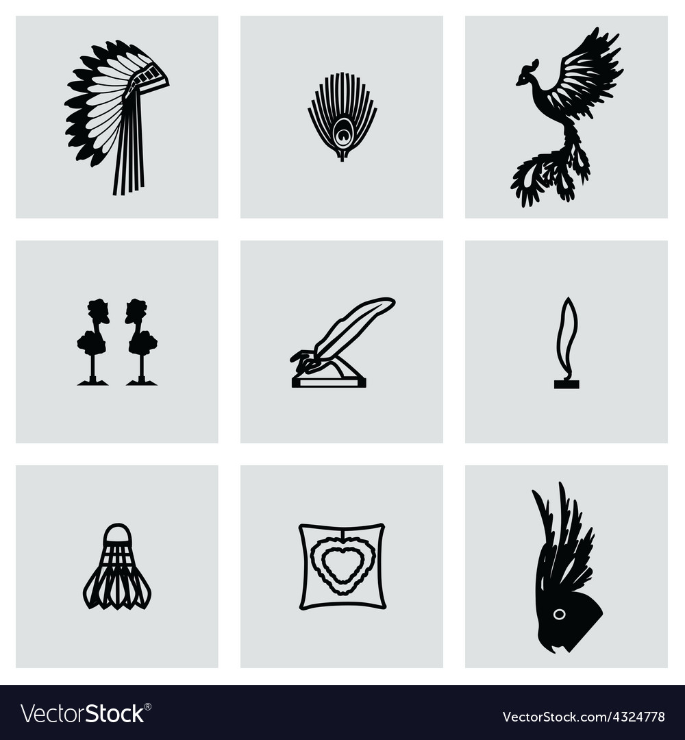 Feather icon set Royalty Free Vector Image - VectorStock
