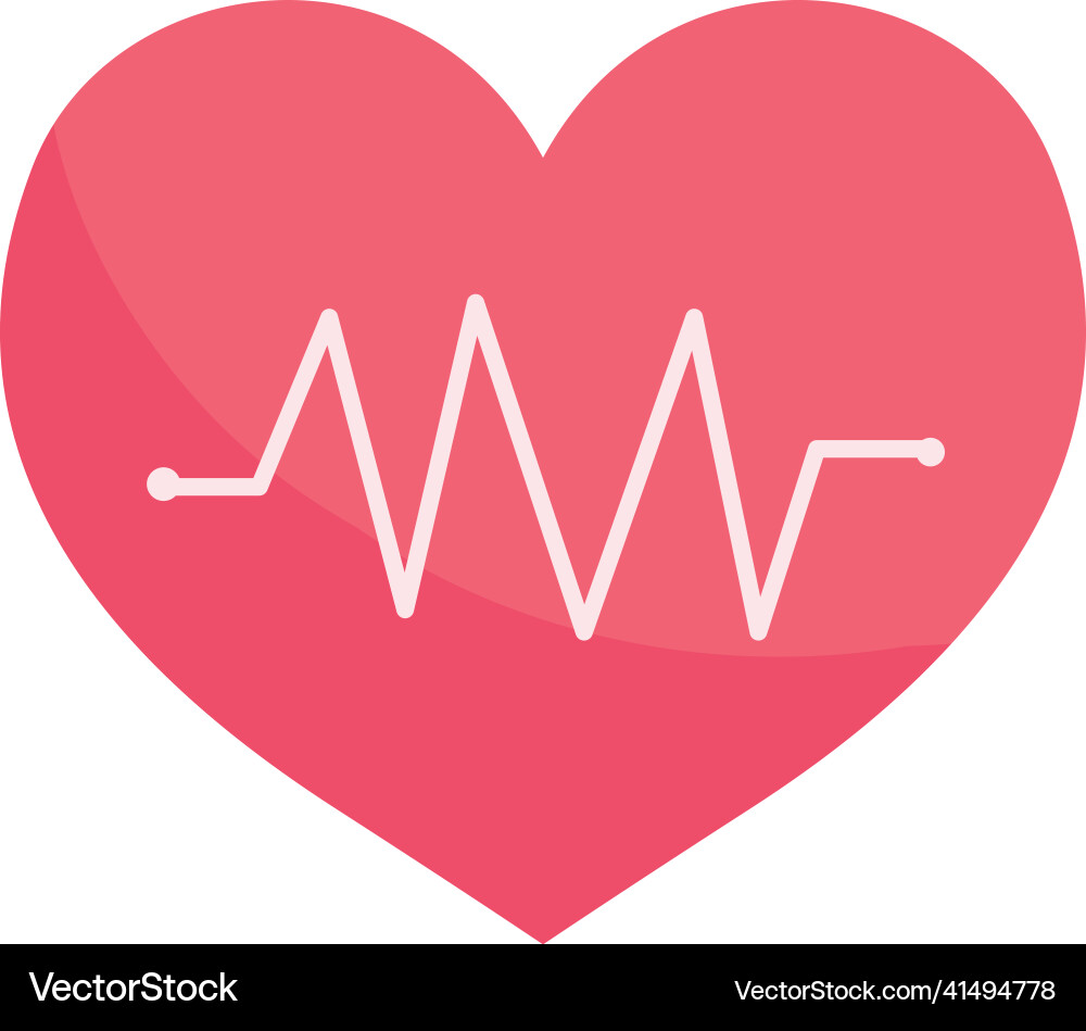 Heart cardio with heartbeat Royalty Free Vector Image