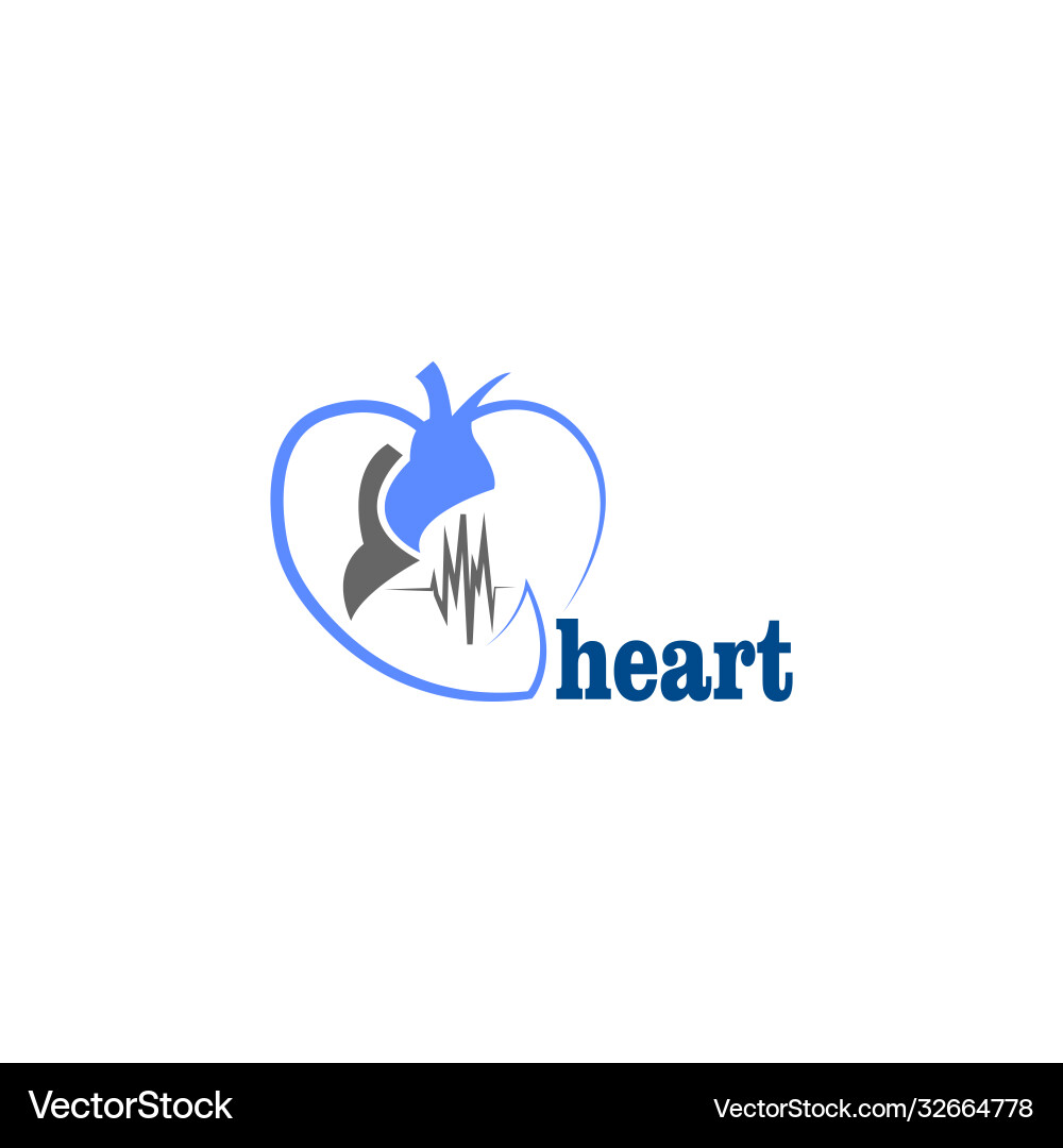 Logo for a cardio clinic Royalty Free Vector Image