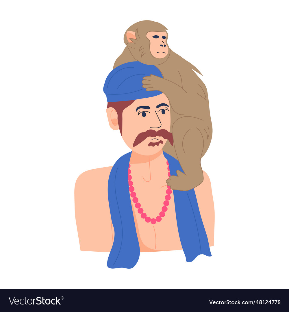 Monkey trainer Royalty Free Vector Image - VectorStock