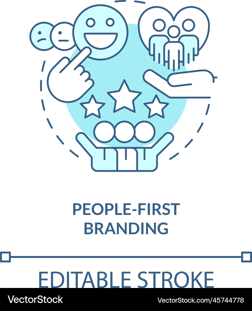 People-first branding turquoise concept icon Vector Image